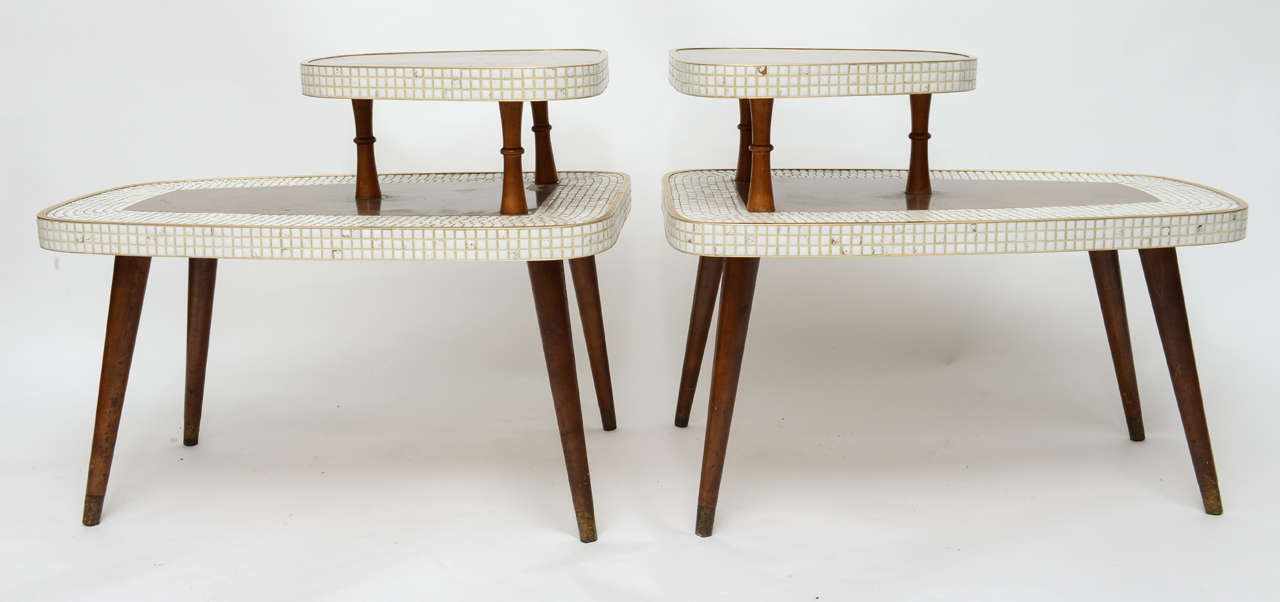 Lane Tile 2 Tiered Side Tables 1970s at 1stDibs | 70s side table, 70s ...