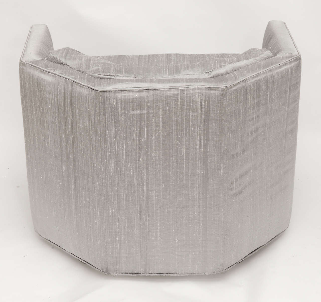 Milo Baughman Hexagonal Barrell Back Chairs in Dupioni Silk 1960s at ...