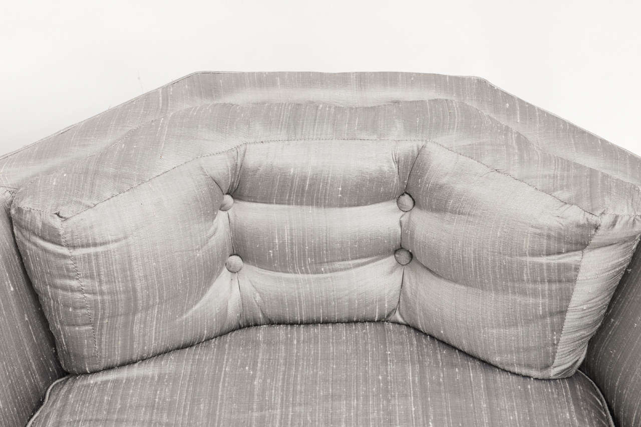 Milo Baughman Hexagonal Barrell Back Chairs in Dupioni Silk 1960s at ...