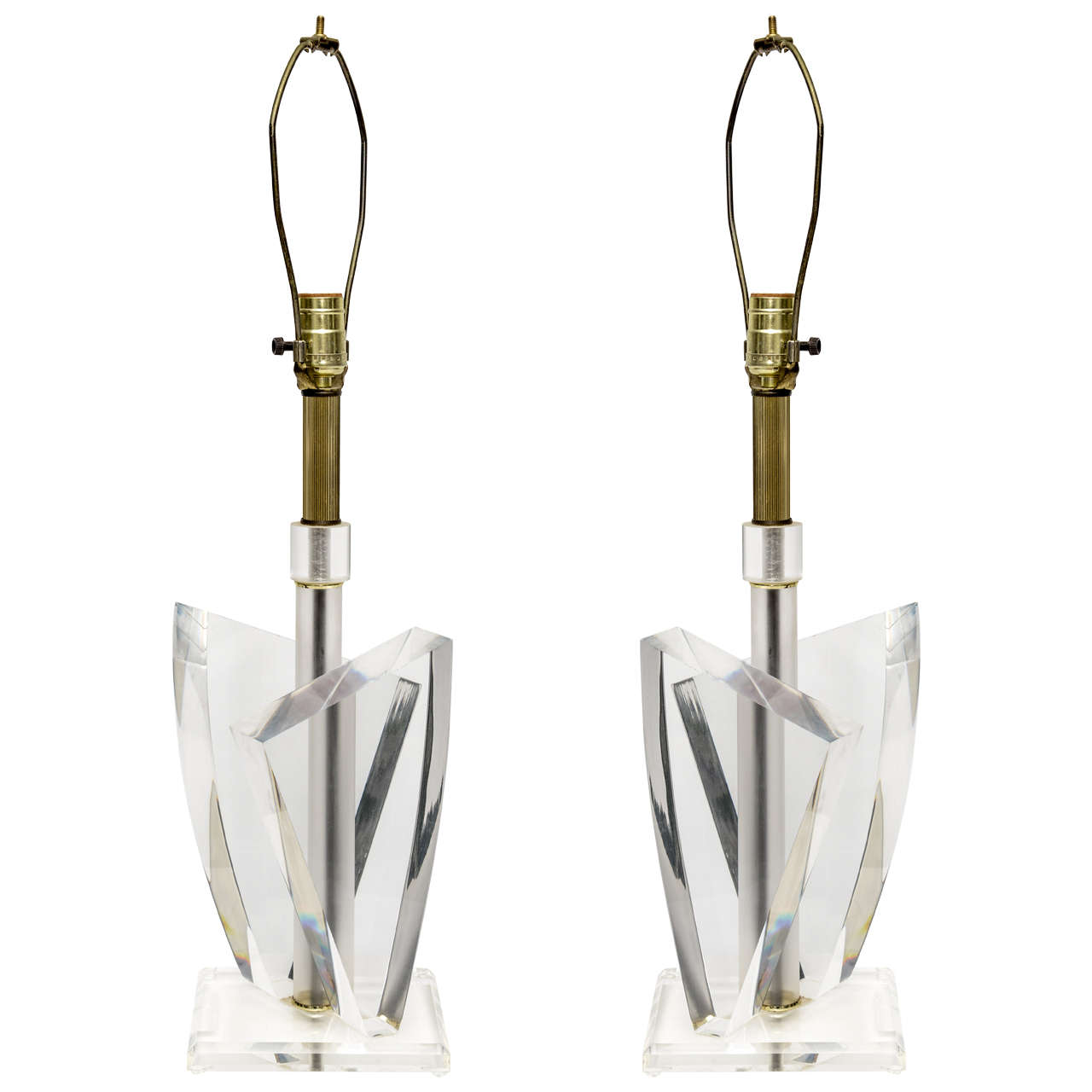 Signed Lane Lucite Lamps 1960 at 1stDibs