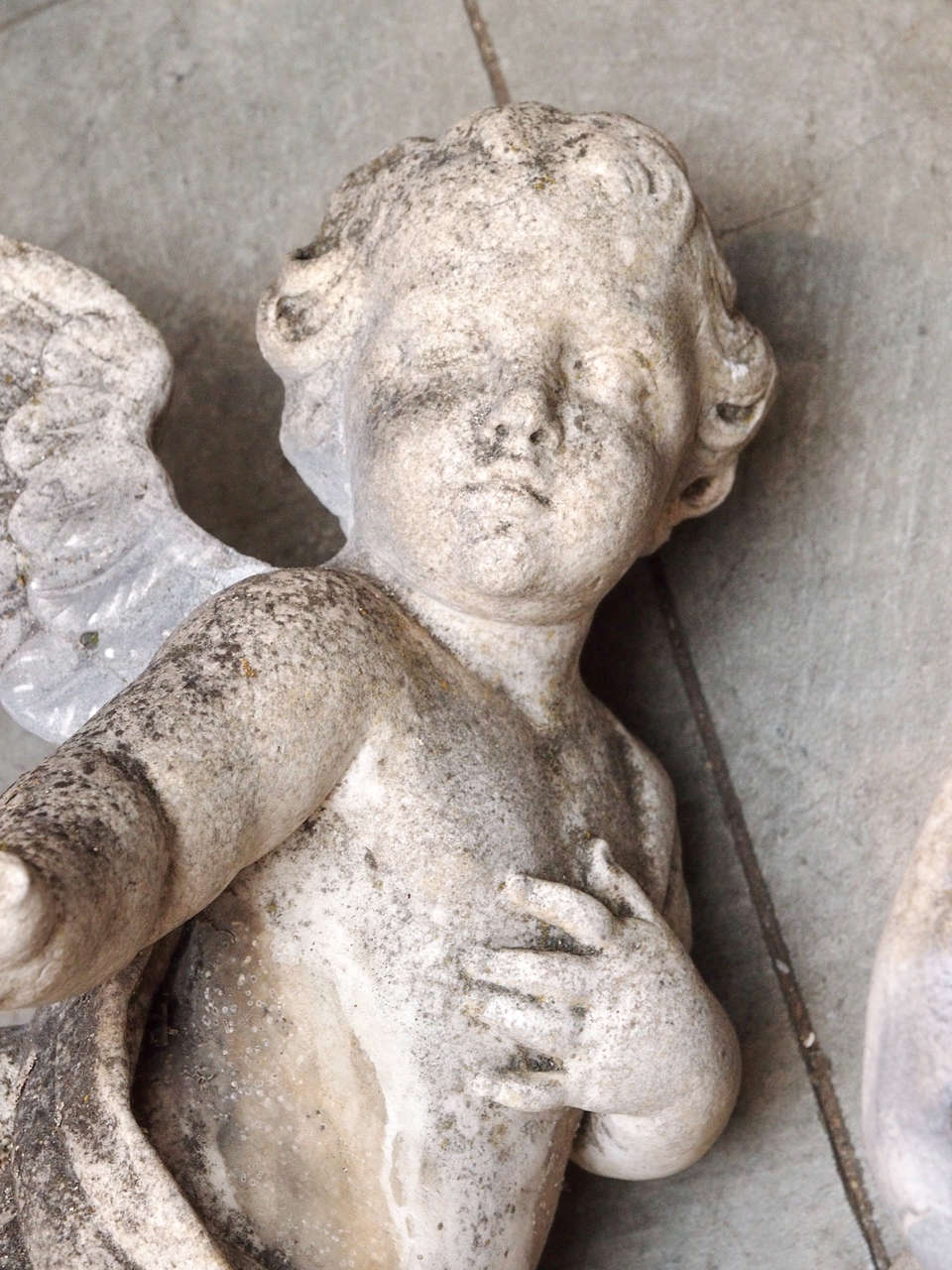 Pair 18thc Limestone Angels at 1stDibs
