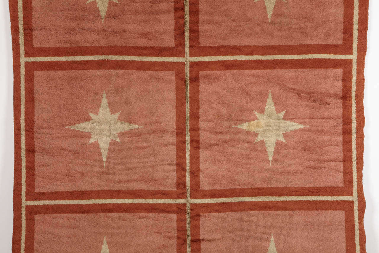 Blush Pink French Art Deco Rug with Stars, 1930s at 1stDibs | pink art ...