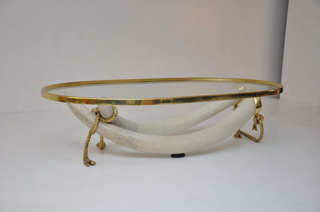 Elephant Tusk Cocktail Table at 1stDibs | elephant tusk coffee table ...