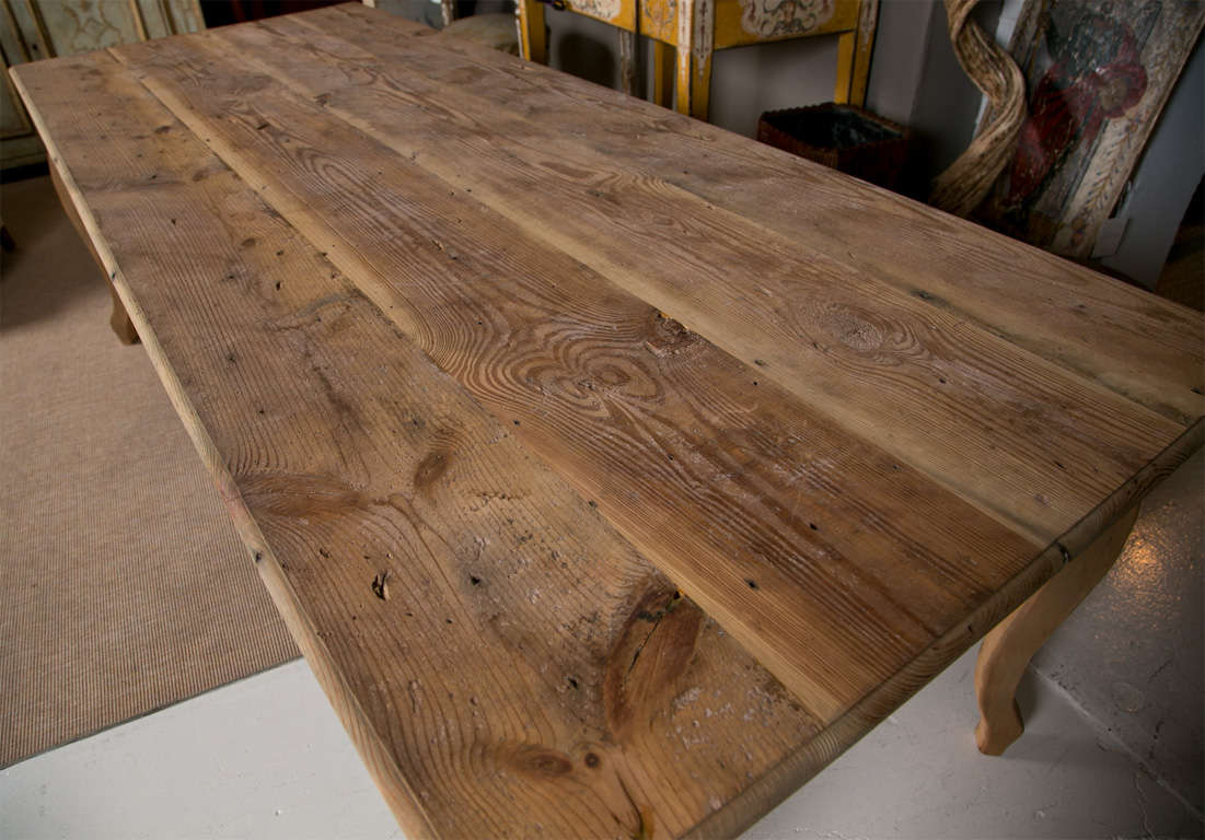 Farm Table with Reclaimed Boards at 1stDibs