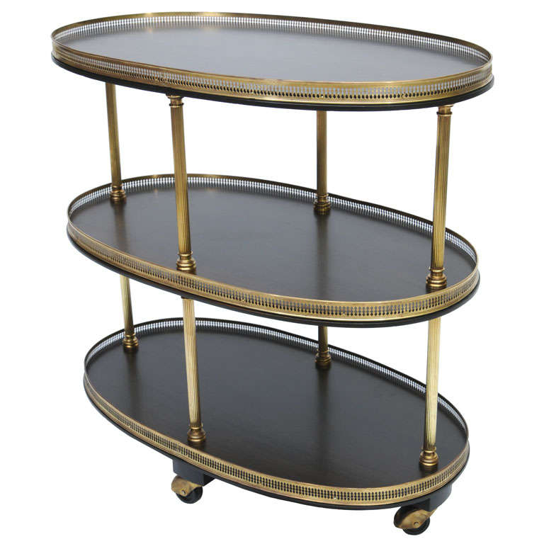 Elegant English Regency Style 3 Tier Tea Cart at 1stDibs