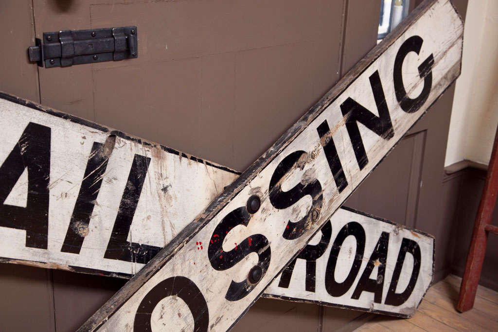 Big Old Wooden Railroad Sign, circa 1890's at 1stDibs