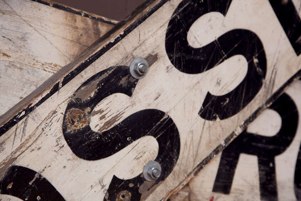 Big Old Wooden Railroad Sign, circa 1890's at 1stDibs