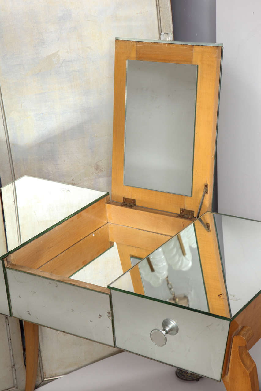 Art Deco French Mirrored Vanity or Poudré at 1stDibs