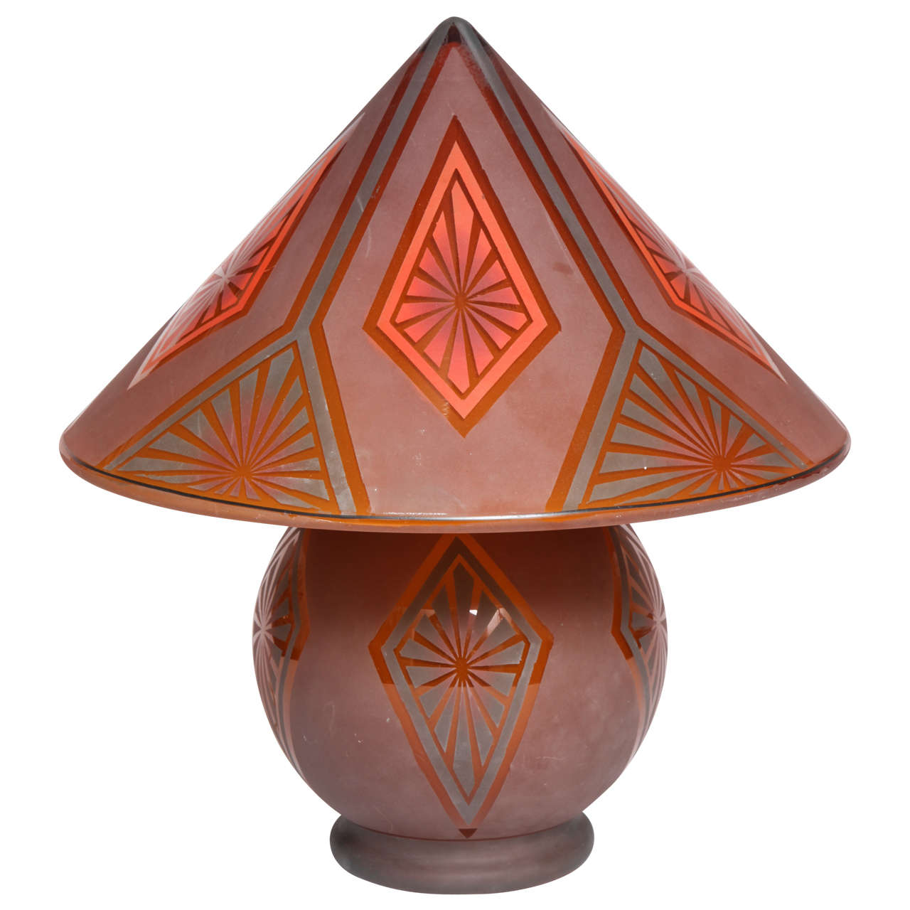 Bellova Glass Art Deco Table Lamp, circa 1925, Czechoslovakia For Sale ...