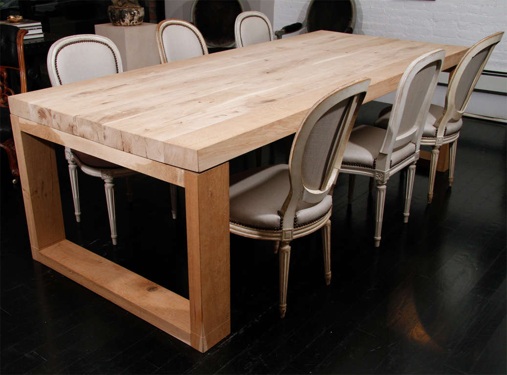 Solid Oak Dining Table at 1stdibs