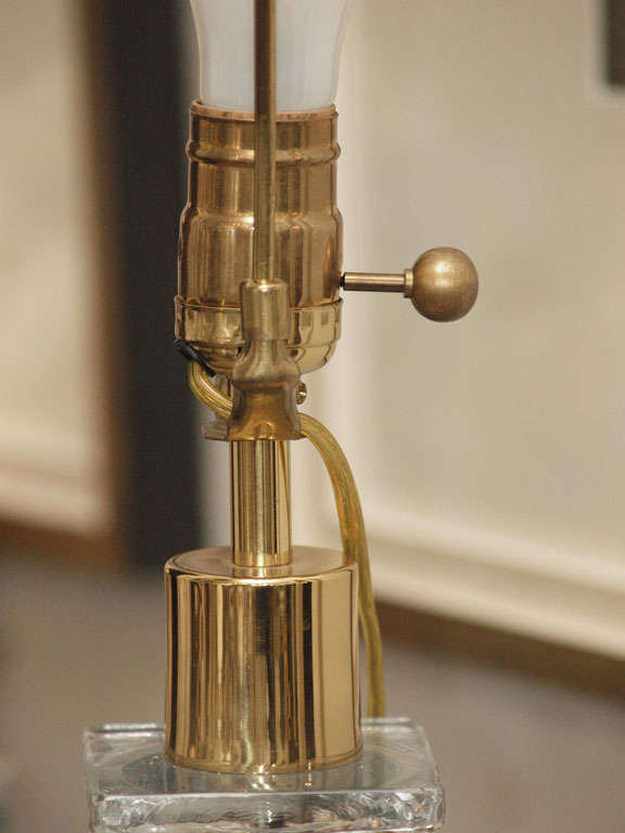 Murano Glass Square Base Column Lamp at 1stDibs
