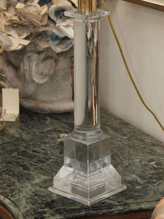 Murano Glass Square Base Column Lamp at 1stDibs
