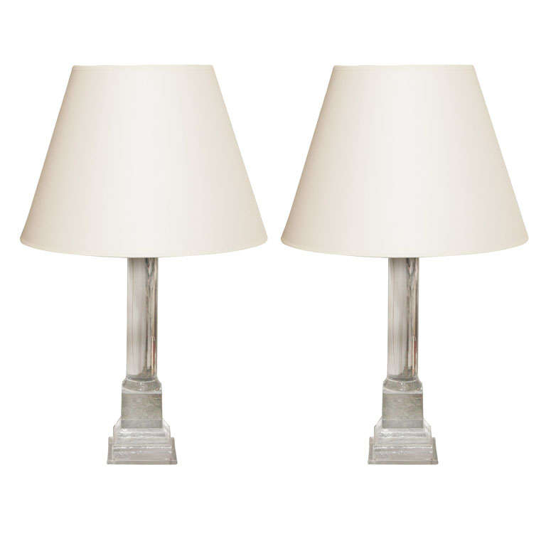 Murano Glass Square Base Column Lamp at 1stDibs