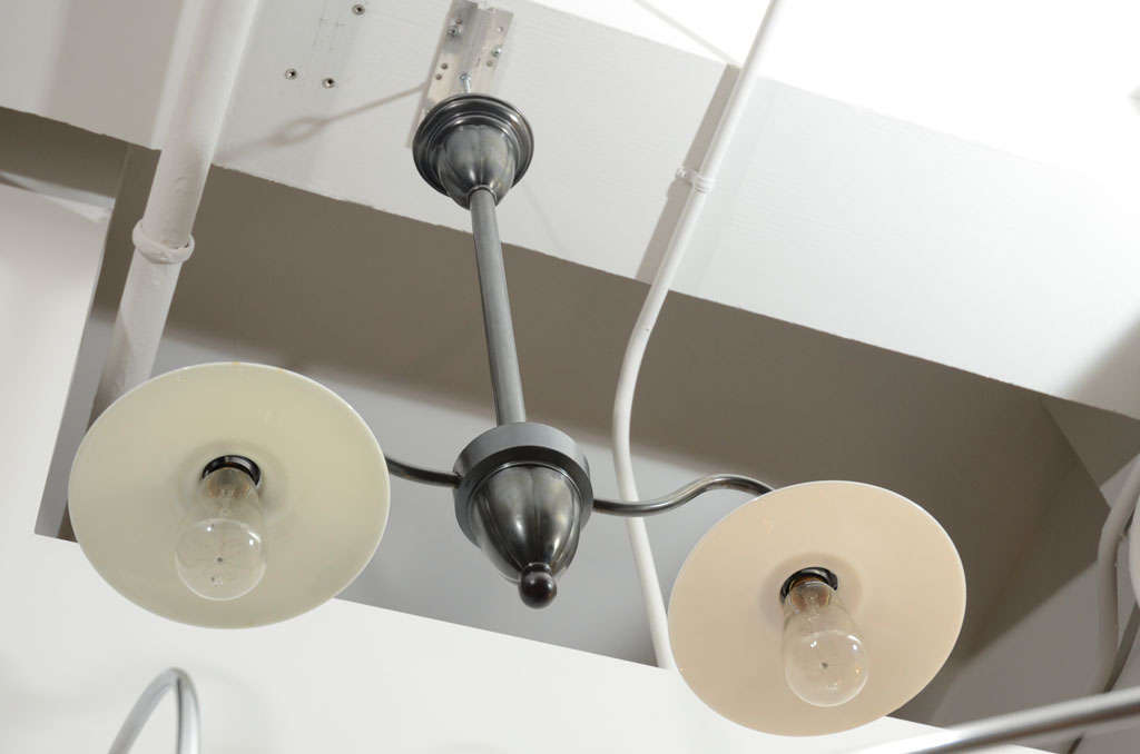 Antique Double Arm Light Fixture with Milk Glass Shades at 1stDibs ...