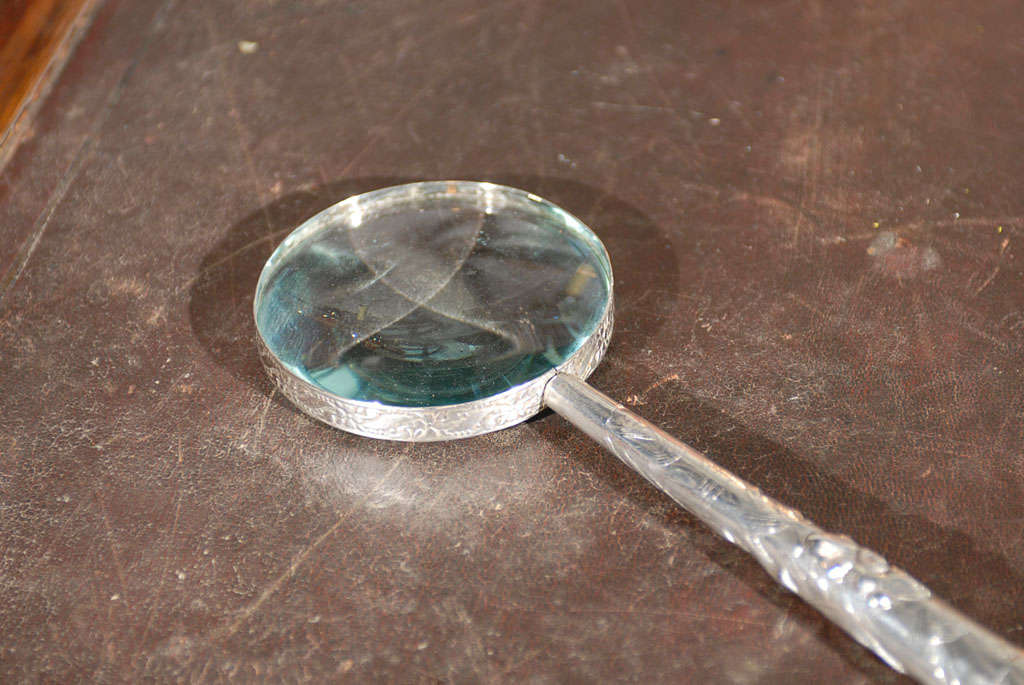 Large Antique Sterling Silver Magnifying Glass at 1stDibs