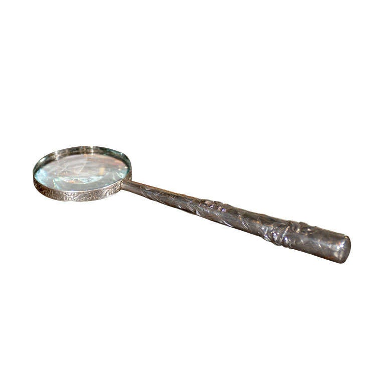 Large Antique Sterling Silver Magnifying Glass at 1stDibs