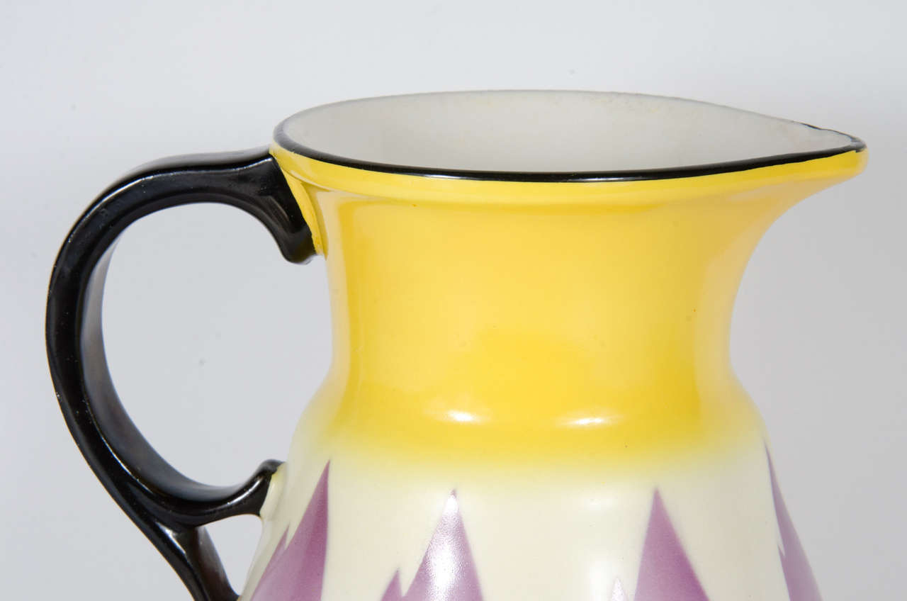 Art Deco Hand-painted Ditmar Urbach Pitcher from Czechoslovakia at ...
