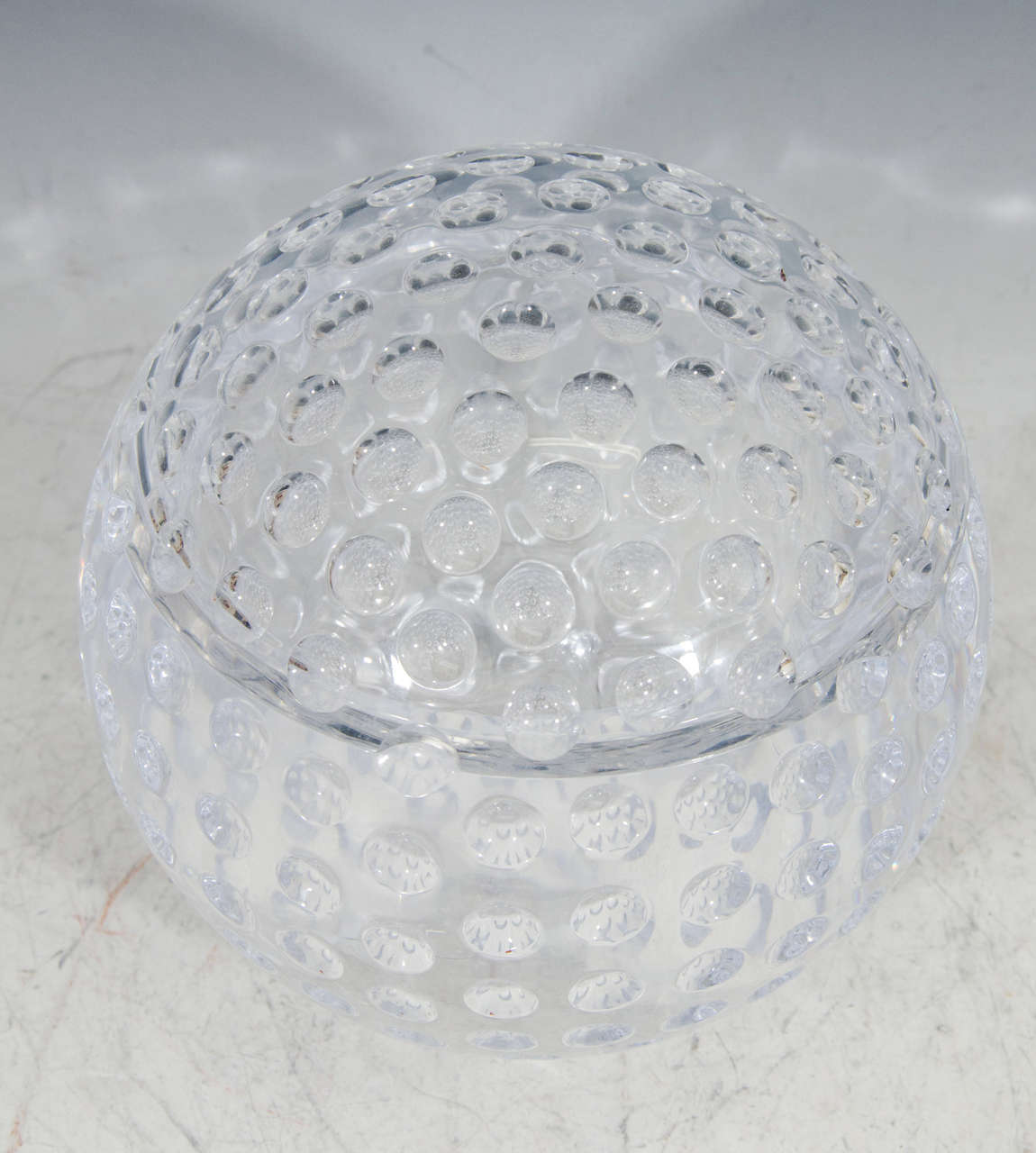Midcentury Spherical Solid Lucite Ice Bucket at 1stDibs