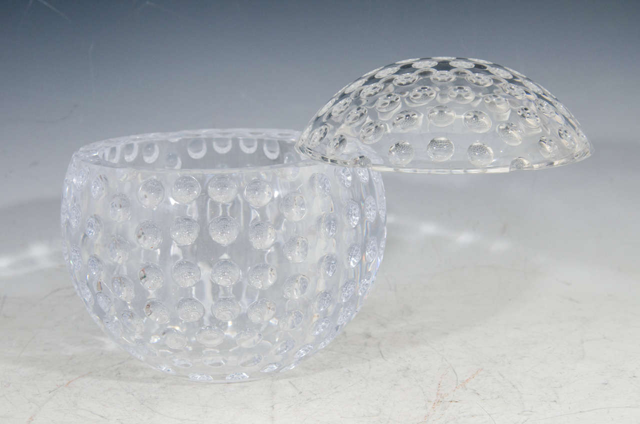 Midcentury Spherical Solid Lucite Ice Bucket at 1stDibs