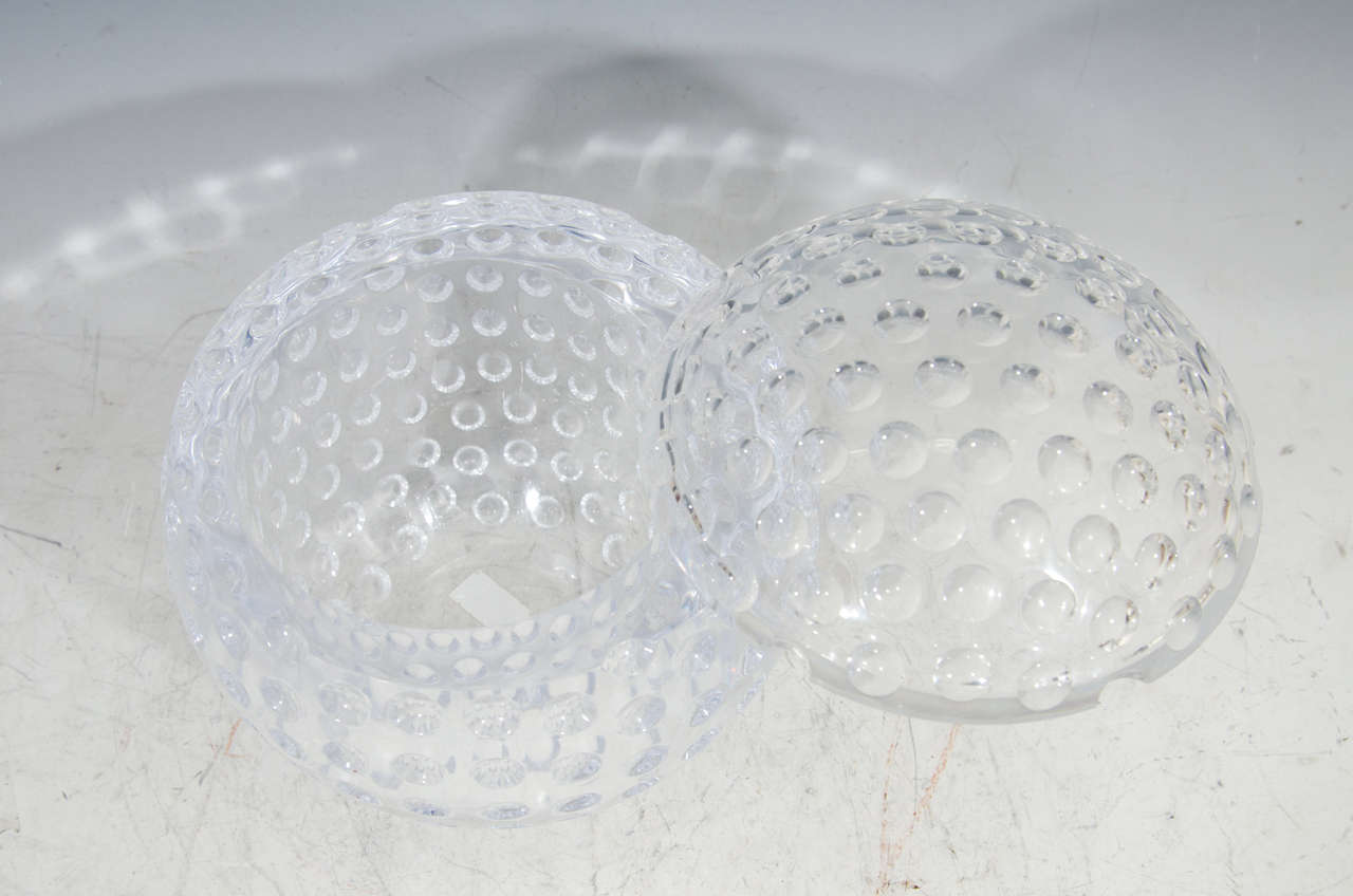 Midcentury Spherical Solid Lucite Ice Bucket at 1stDibs