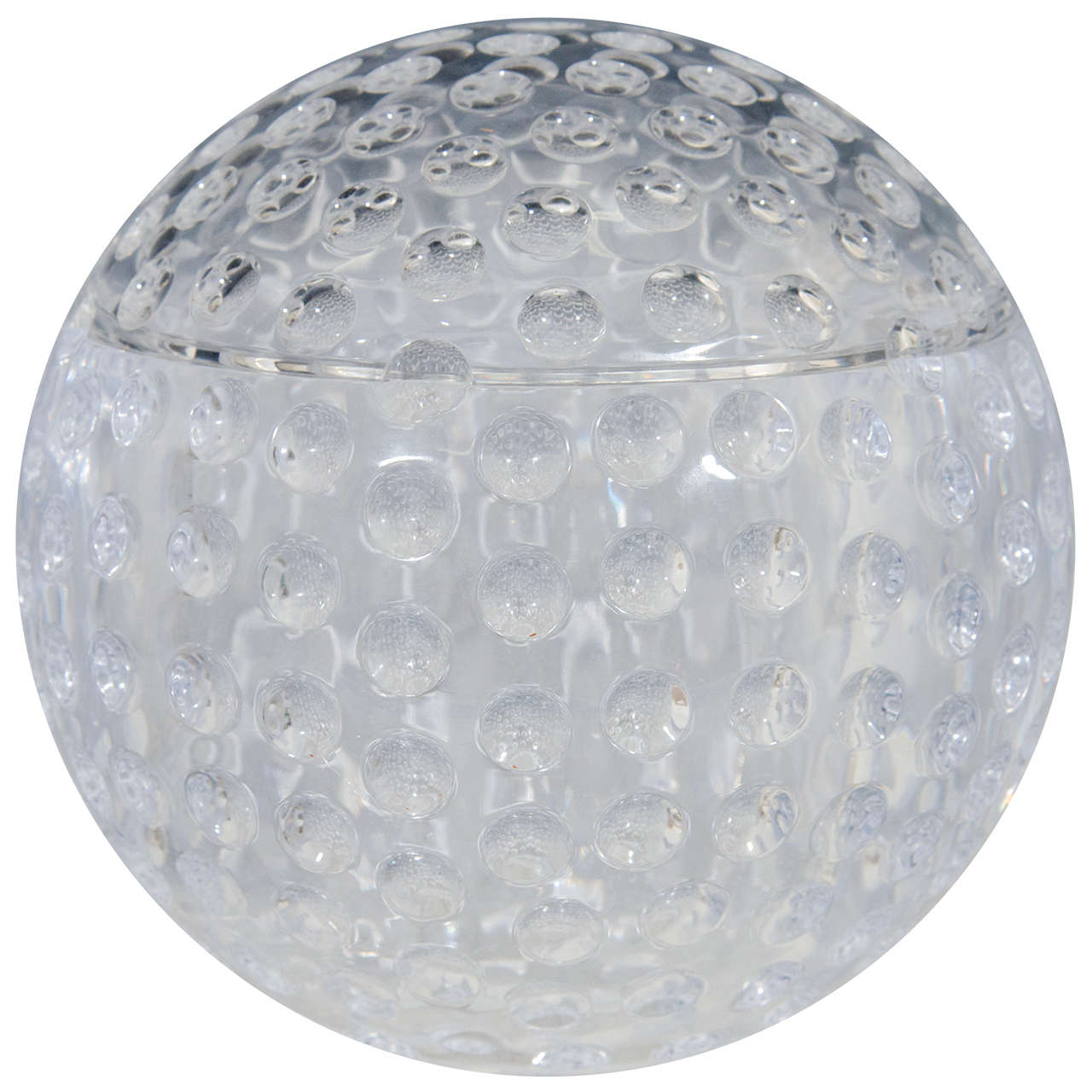 Midcentury Spherical Solid Lucite Ice Bucket at 1stDibs