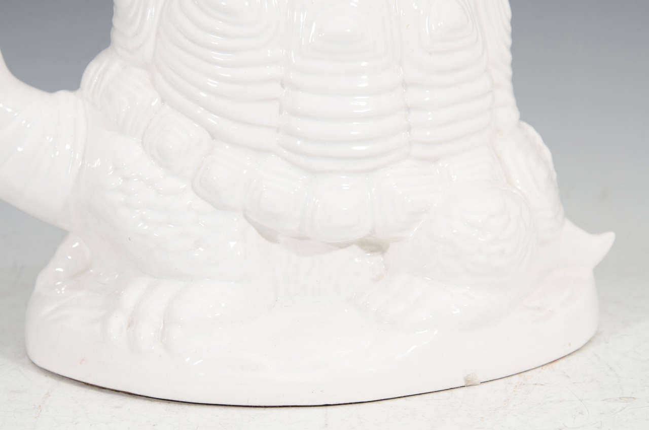 Midcentury Whimsical White Turtle Form Lamp at 1stDibs | stacked turtle ...