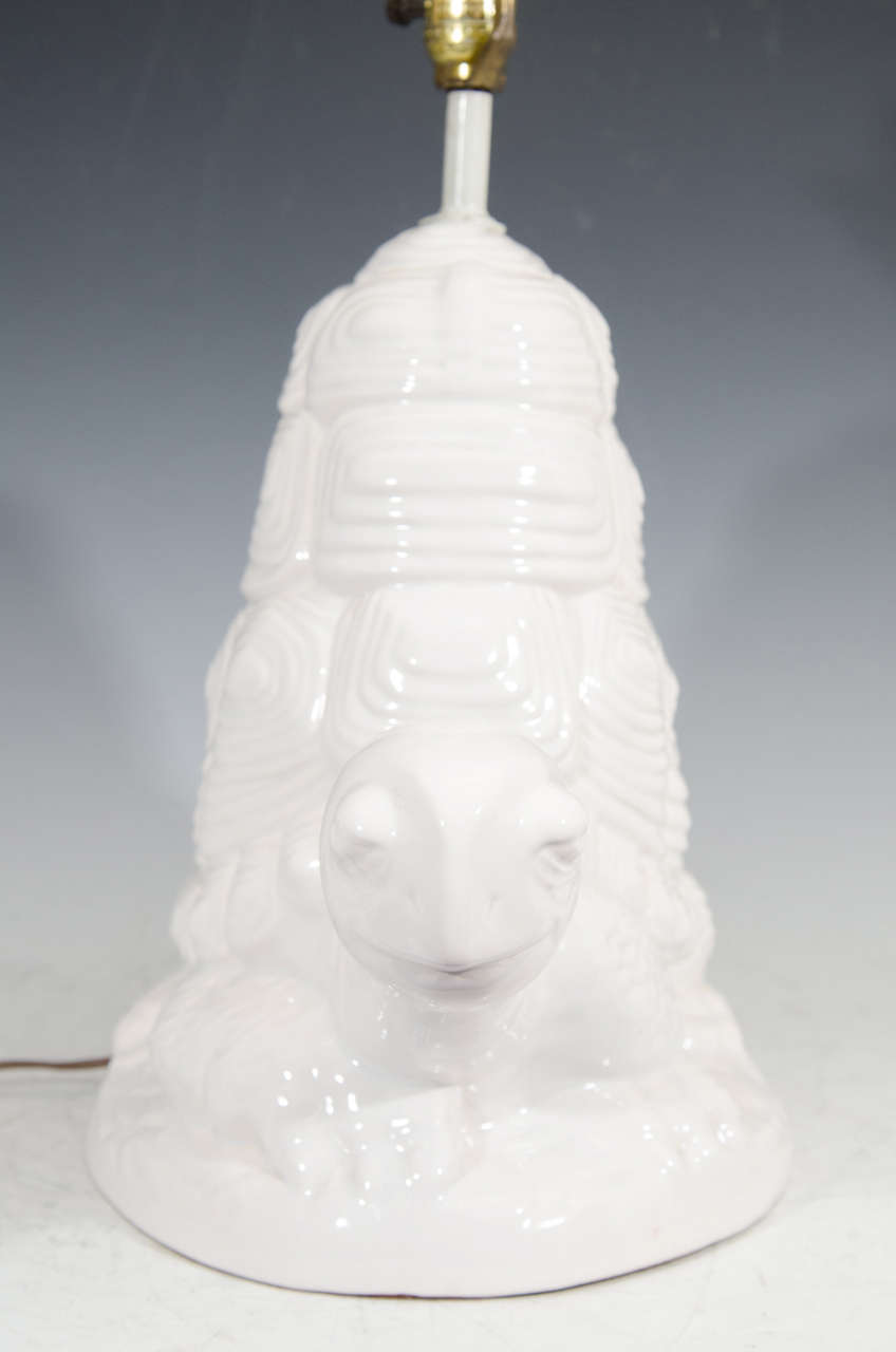 Midcentury Whimsical White Turtle Form Lamp at 1stDibs | stacked turtle ...