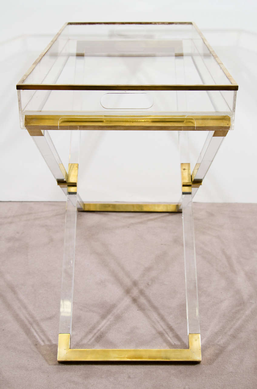 Midcentury Folding Tray Table or Bar Console Attributed to Philippe ...