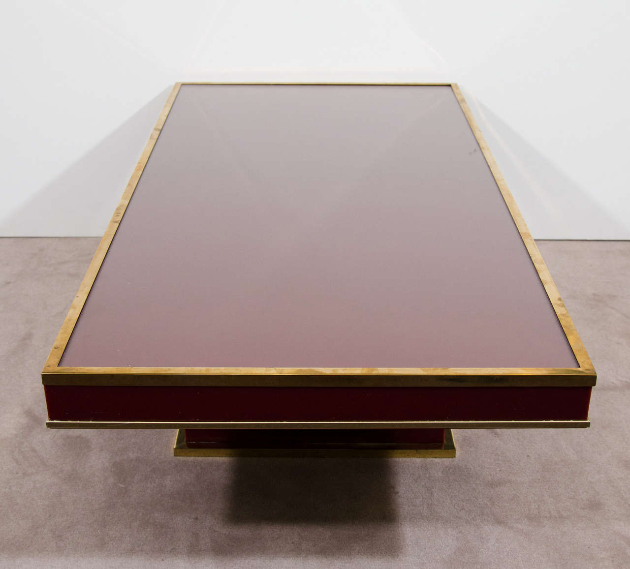 Midcentury Bordeaux Red Lacquer Coffee or Cocktail Table by Eric ...