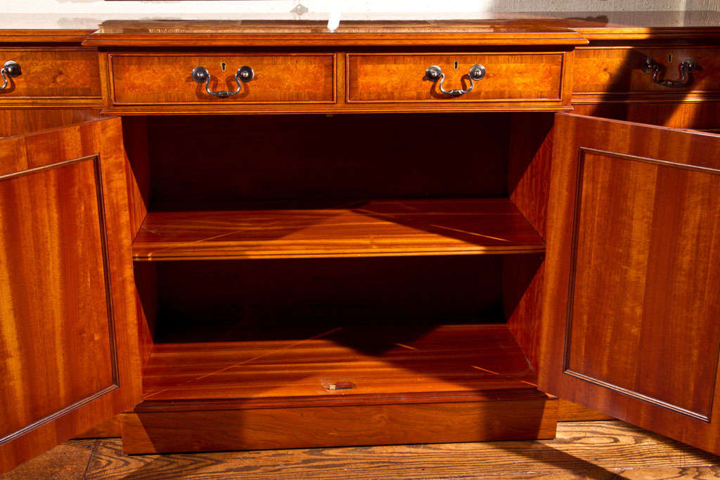 English Walnut Breakfront Server/Credenza at 1stDibs