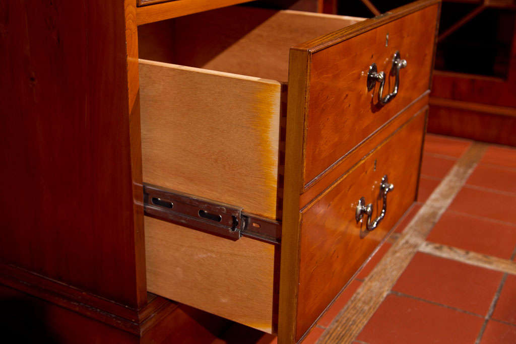 English Yew Wood Modesty Panel Desk For Sale at 1stDibs | yew desk, yew ...