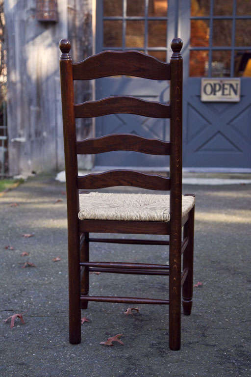 Custom Set of Eight English Bobble Top Ladder Back Chairs For Sale at ...