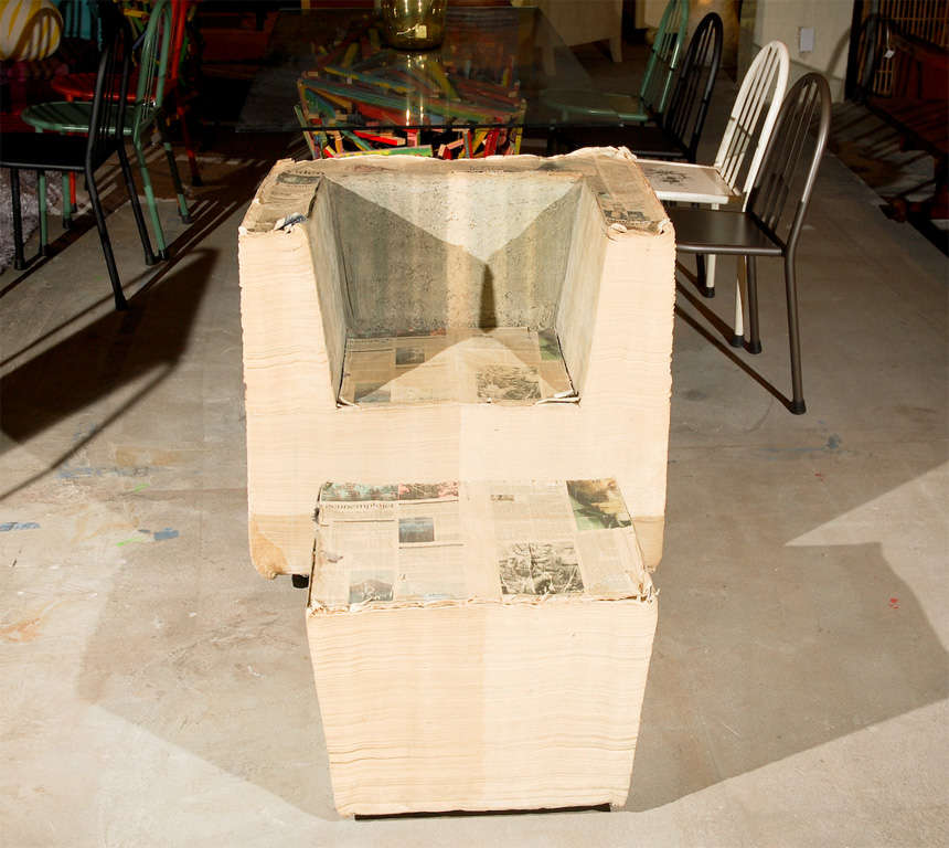 Niels Hvass Newspaper Chair and Ottoman For Sale at 1stDibs