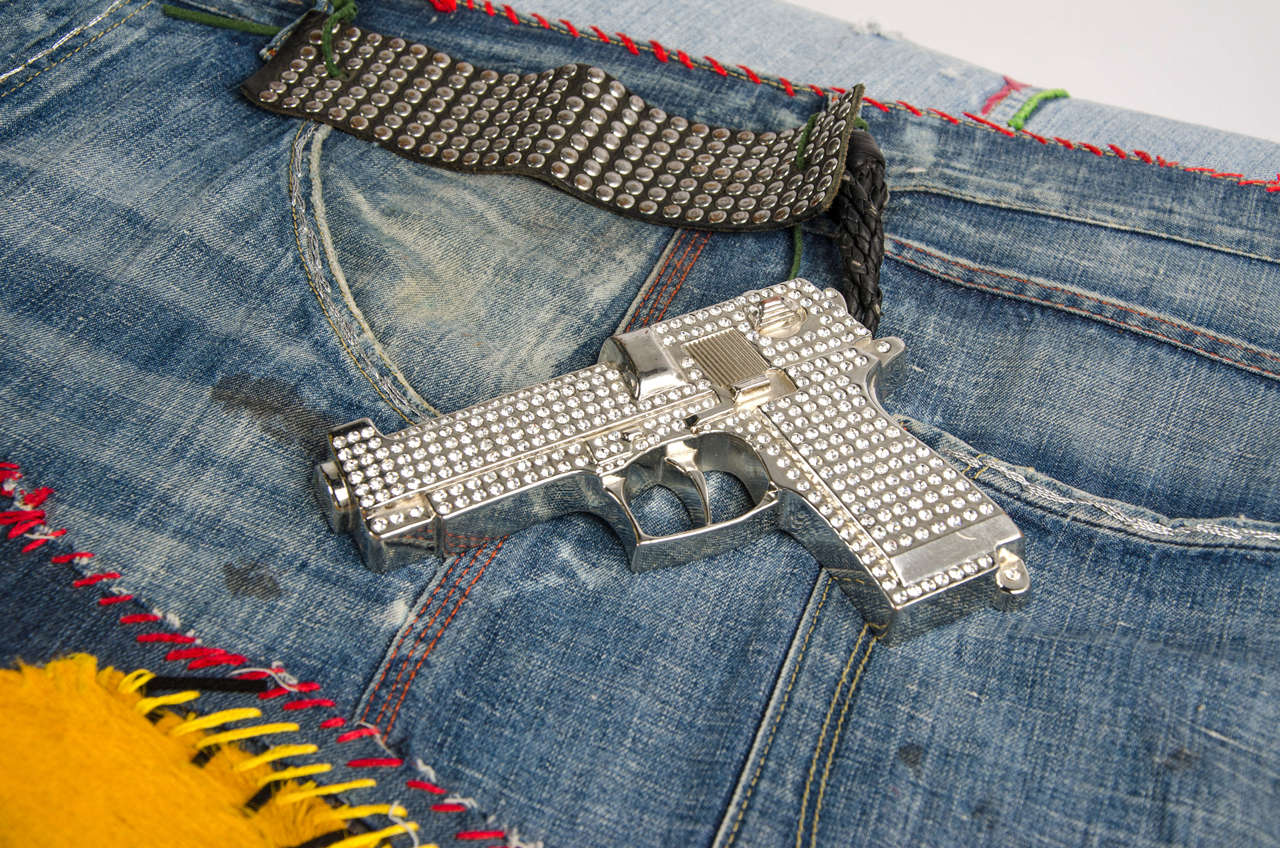 Vintage Denim Bench at 1stDibs