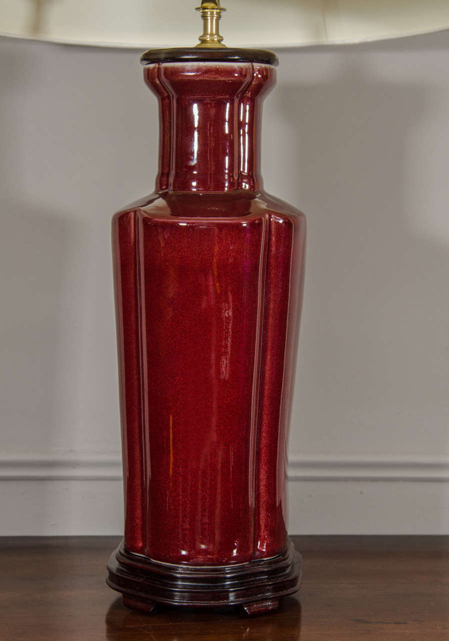 Pair of Oxblood Porcelain Lamps at 1stDibs