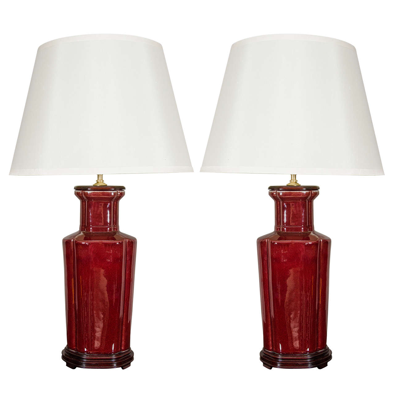 Pair of Oxblood Porcelain Lamps at 1stDibs