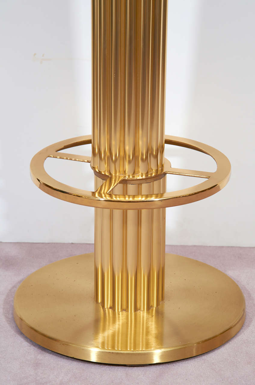 Pair of Mid Century Solid Brass Bar Stools at 1stDibs