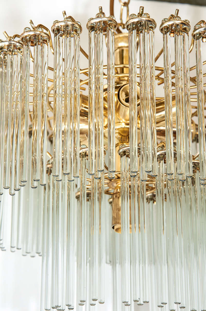 A Midcentury Two-Tier Brass and Glass Chandelier by Staff at 1stDibs ...