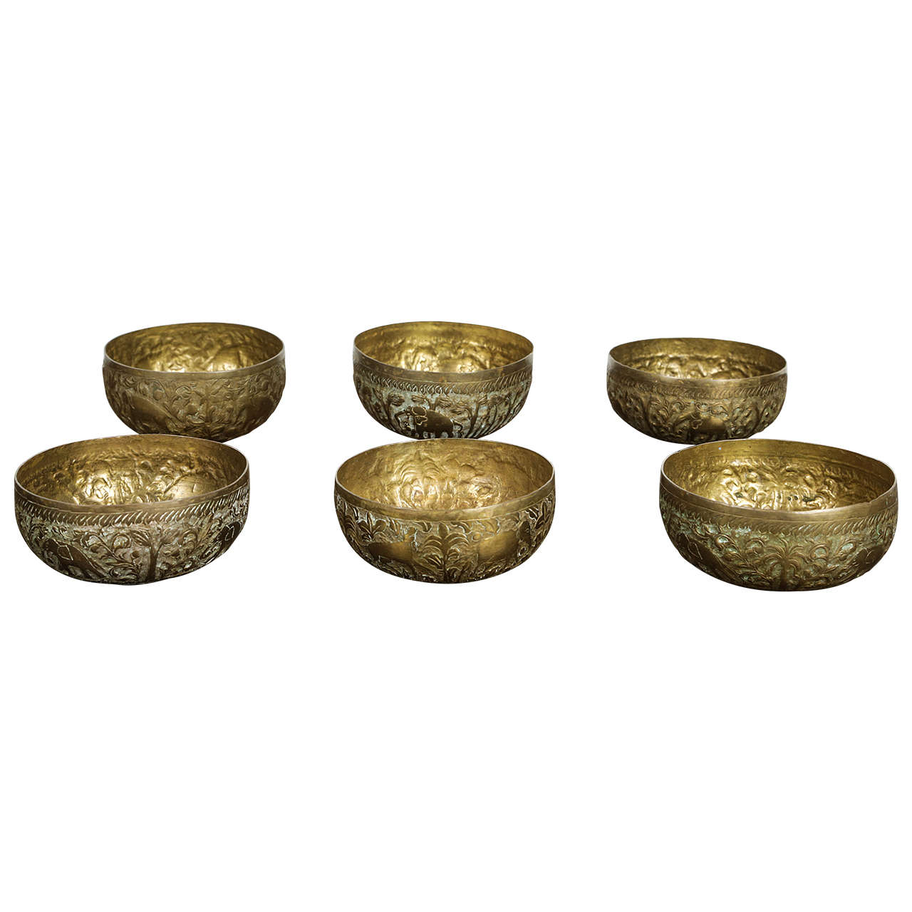 Set of Six Brass Bowl at 1stDibs