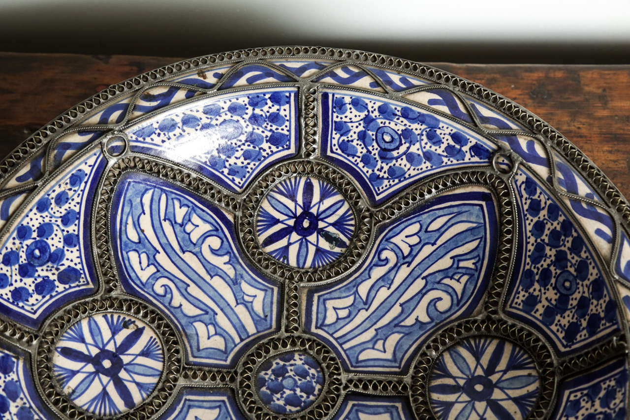 Pair of Large Moroccan Ceramic Plates for Fez at 1stDibs | moroccan ...