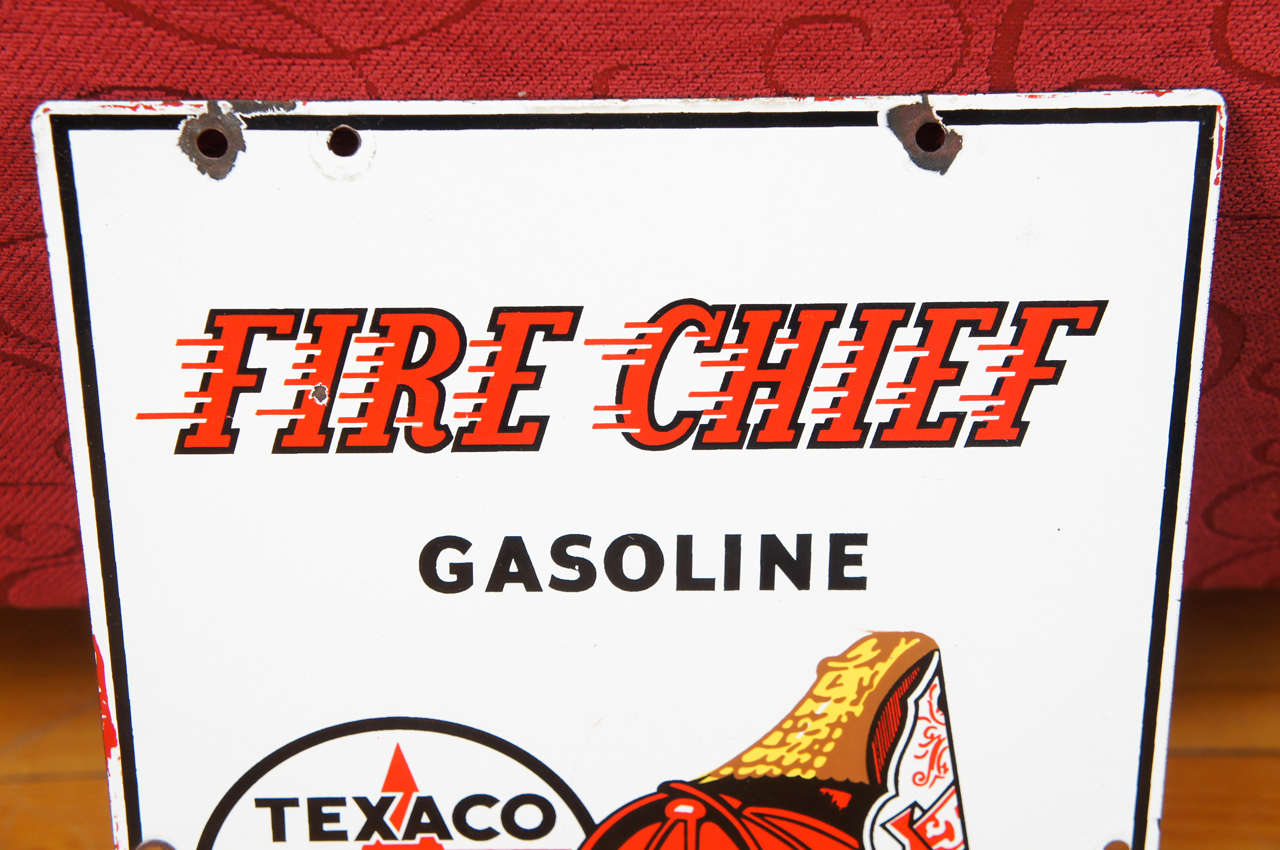 Texaco Fire Chief Enamel Metal Sign at 1stDibs