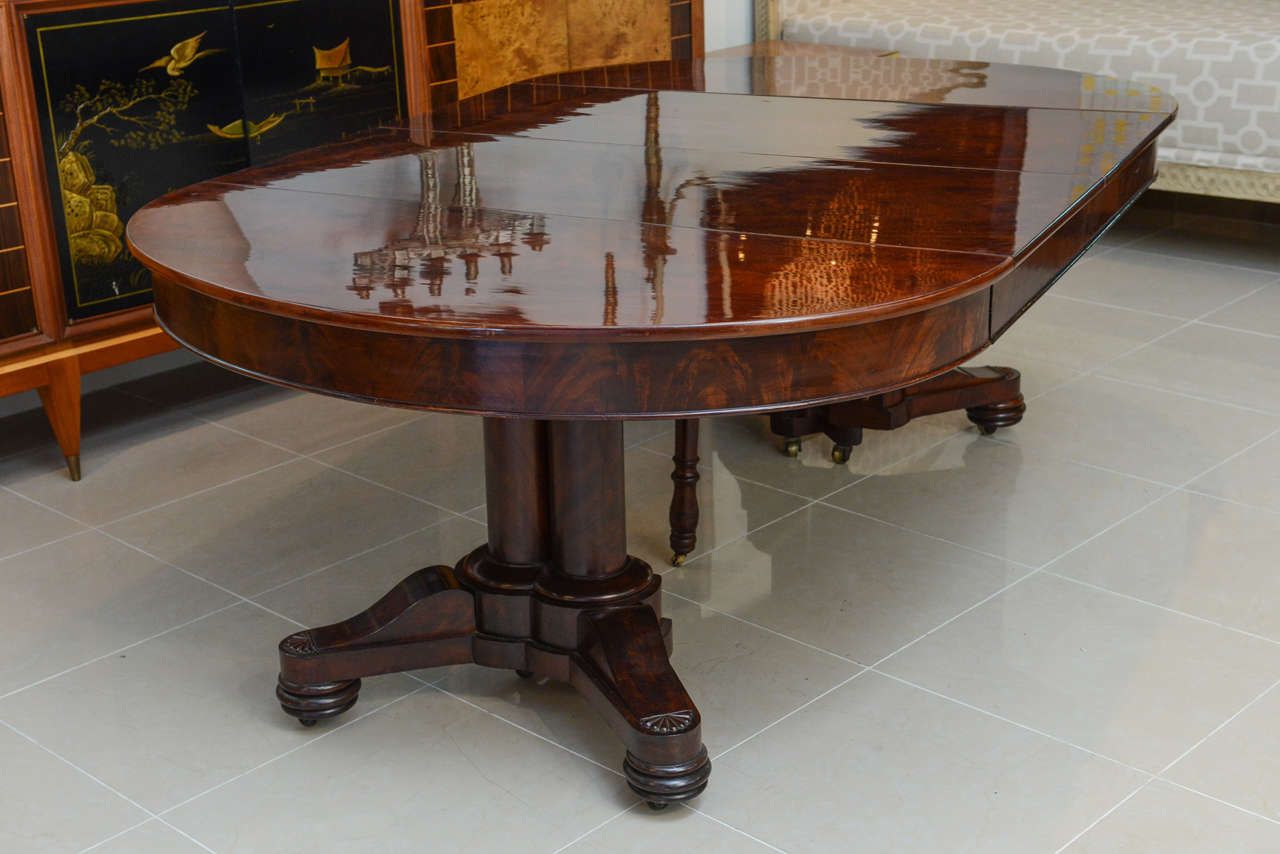 A Fine French Empire Mahogany Concertina Action Extension Dining Table ...