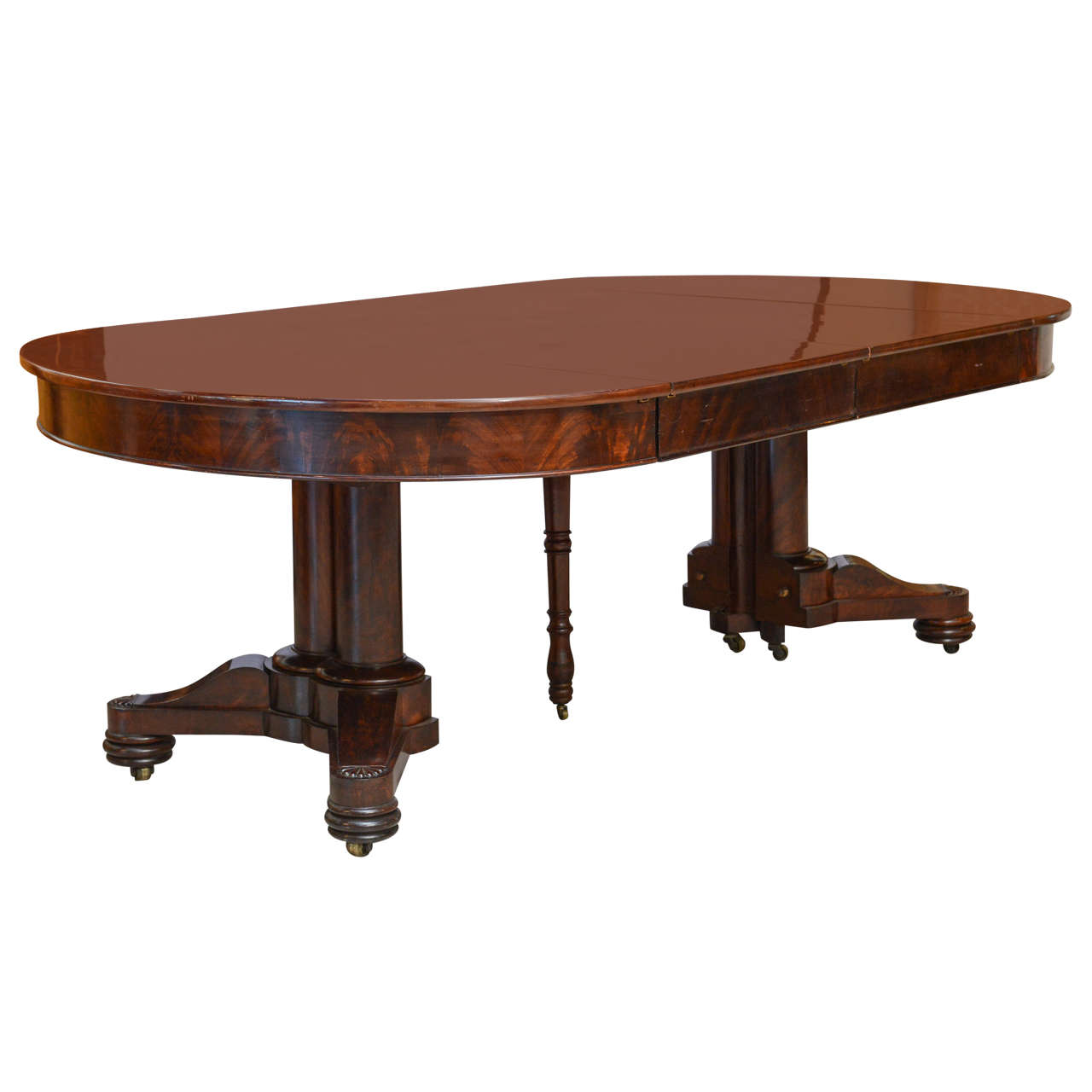 A Fine French Empire Mahogany Concertina Action Extension Dining Table ...