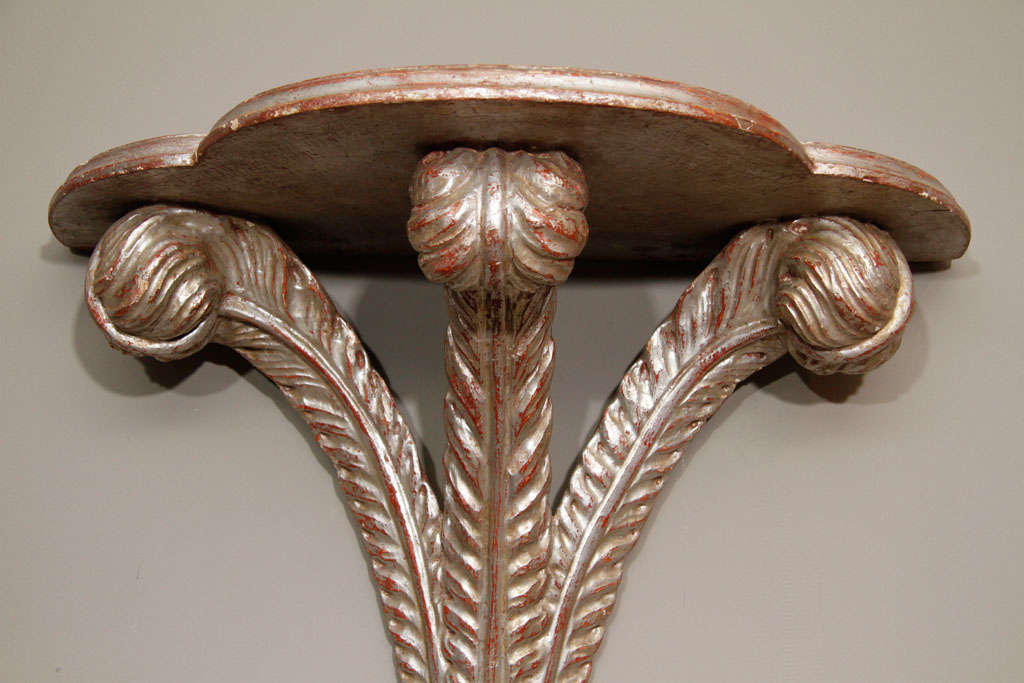 Pair of Silver Leaf Wall Brackets For Sale at 1stDibs | silver wall ...