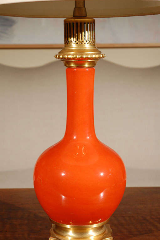 Glazed Orange Lamp For Sale at 1stDibs