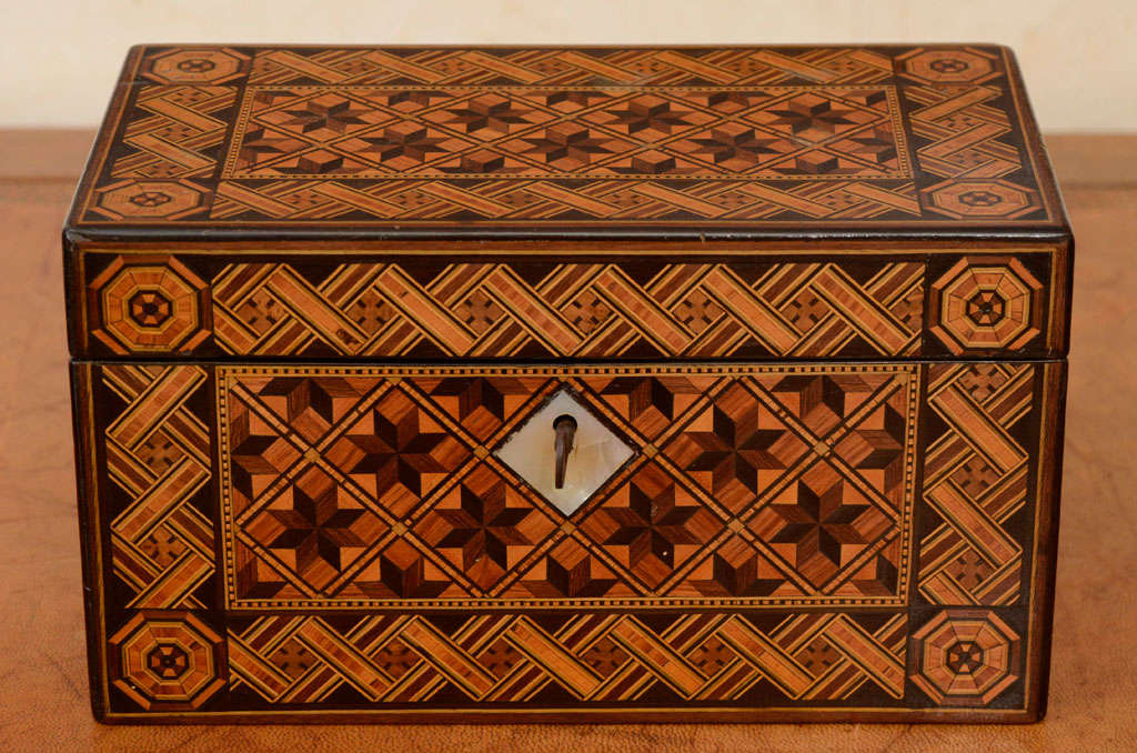 English Victorian Parquetry Box at 1stDibs