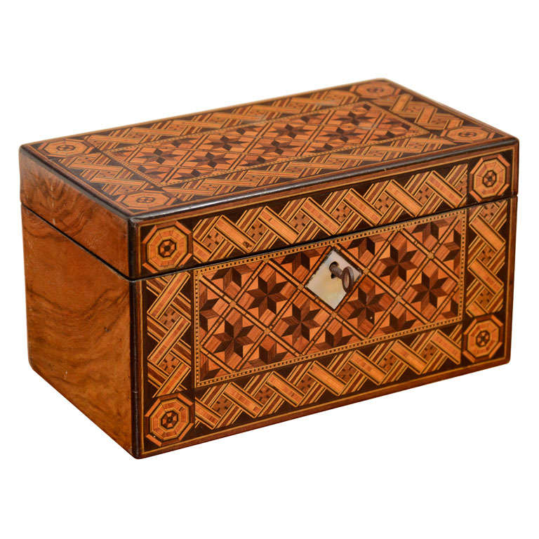English Victorian Parquetry Box at 1stDibs