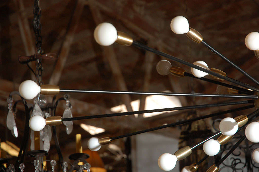 36 Lights Brass Sputnik Light Fixture at 1stDibs
