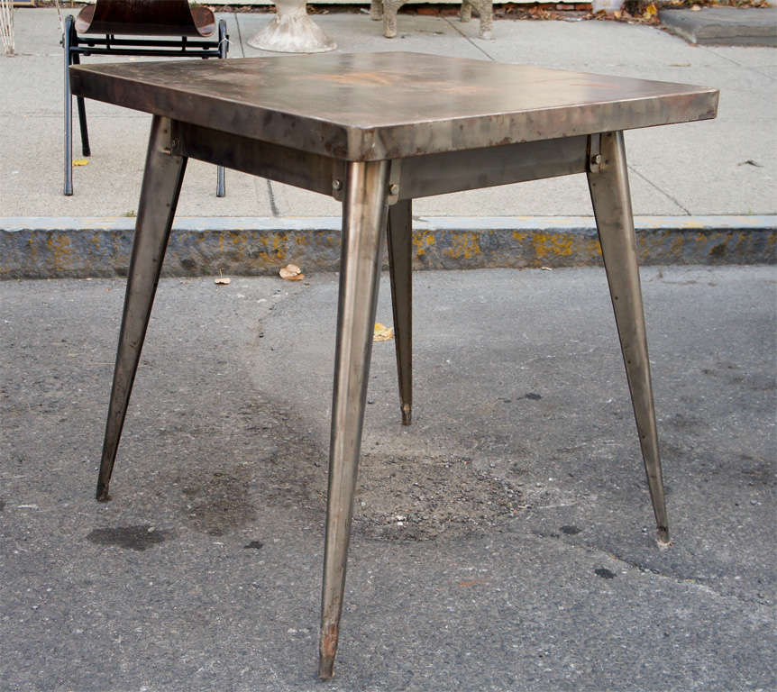 Tolix Table, Industrial French Bistro Table, c 1957 at 1stDibs