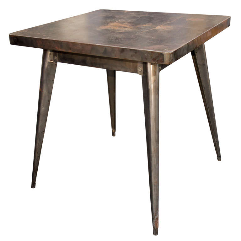 Tolix Table, Industrial French Bistro Table, c 1957 at 1stDibs